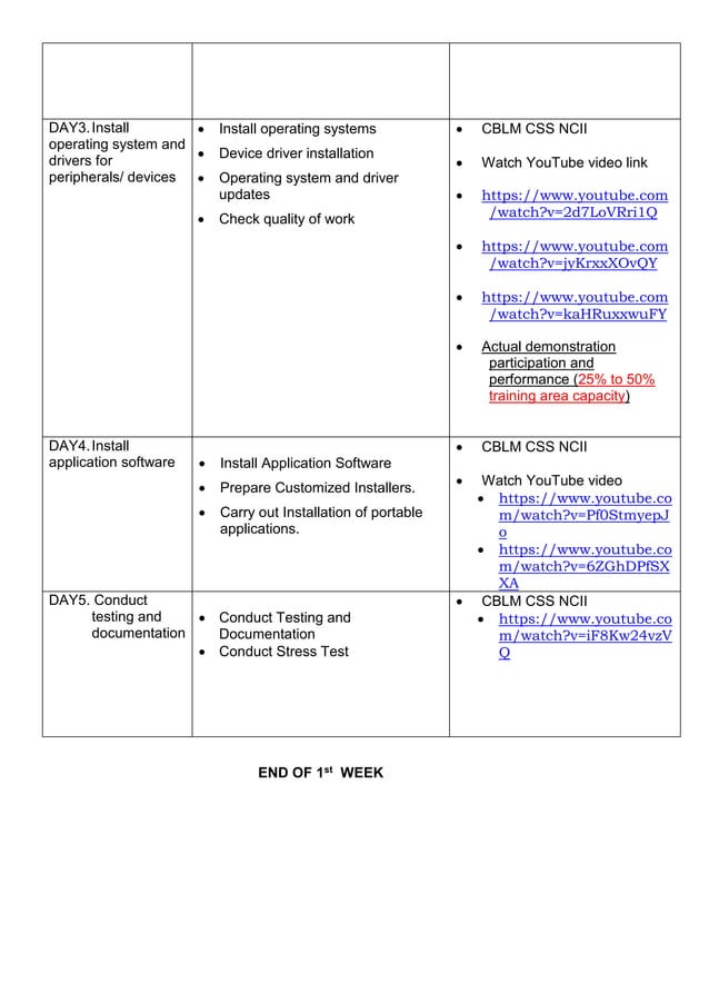 Training-Plan-CSS.docx | Computer Networking | Computing