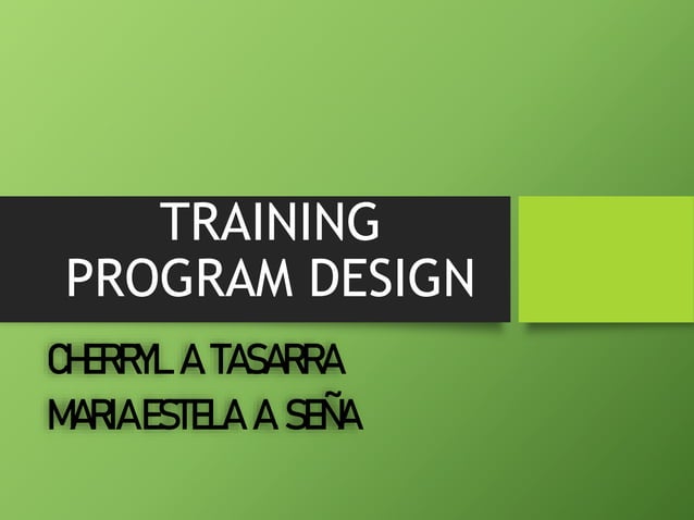 TRAINING-PROGRAM-DESIGN-PPT.pptx | Vocational Training | Careers