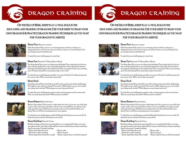 How to Train Your Dragon - Sheep Training Games | PDF | Board Games and ...