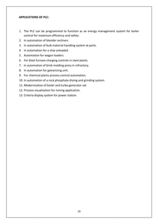 TRAINING REPORT ON INDUSTRIAL AUTOMATION- PLC SCADA, VARIABLE FREQUENCY ...
