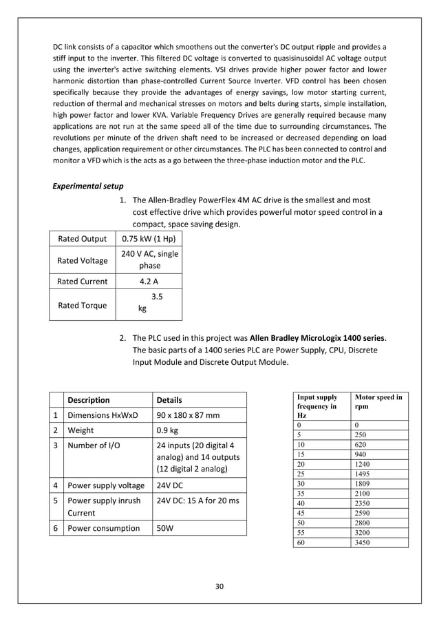 TRAINING REPORT ON INDUSTRIAL AUTOMATION- PLC SCADA, VARIABLE FREQUENCY DRIVE | PDF
