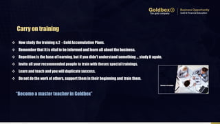 First Steps in Goldbex | PPT