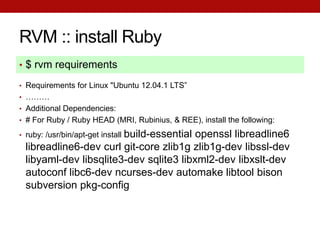 GIT, RVM, FIRST HEROKU APP | PPT