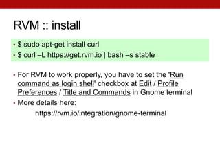 GIT, RVM, FIRST HEROKU APP | PPT