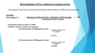 Comparative Antioxidant study of gall induced plant leaves | PPTX