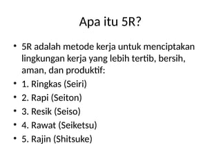 Training 5R Flat Design Untuk Level Operator | PPTX