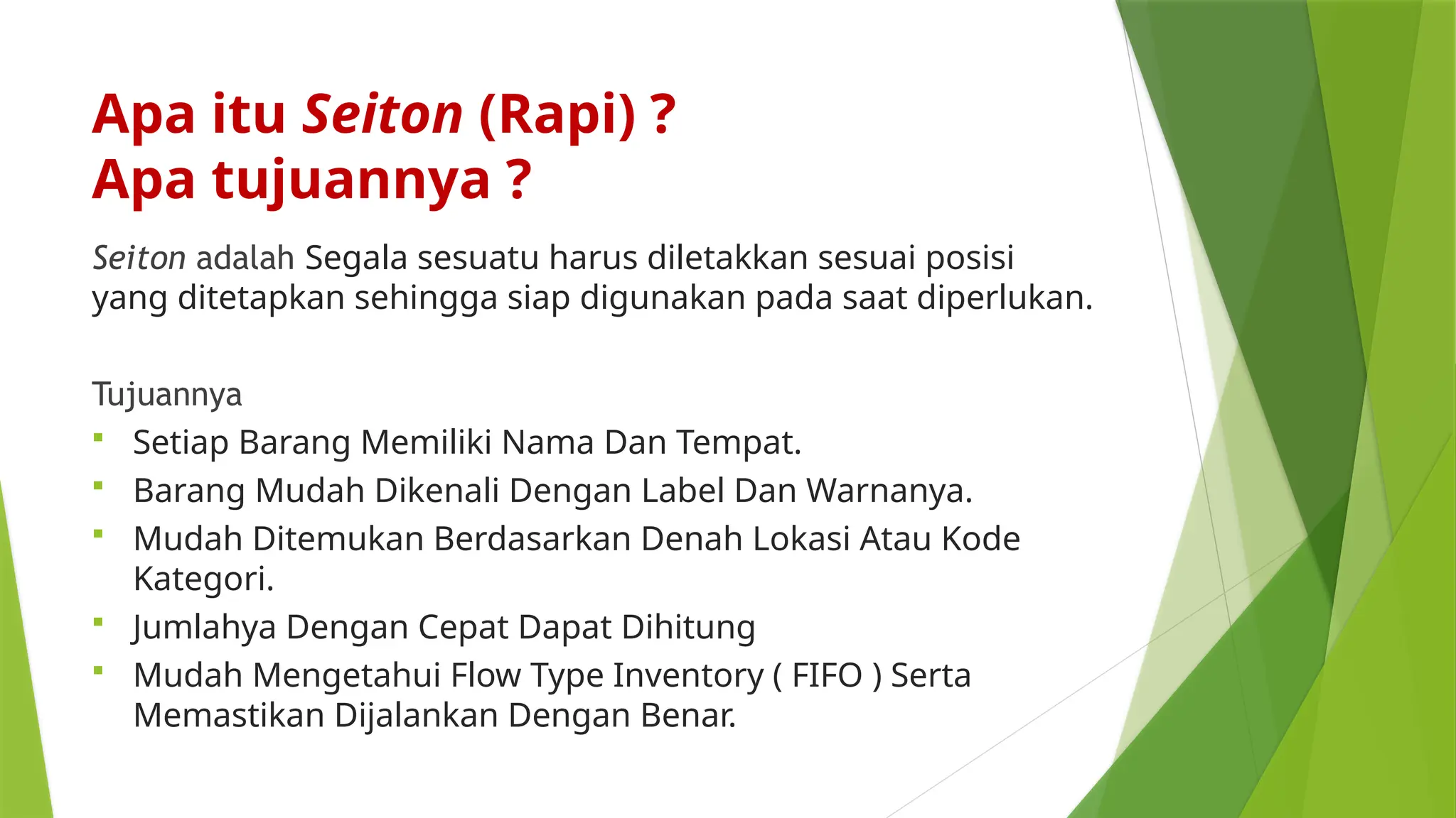 TRAINING 5S untuk industri jasa dan lain | PPTX