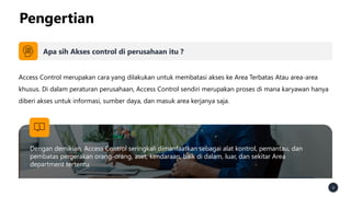 training untuk akses kontrol karyawan di area kerja | PPT