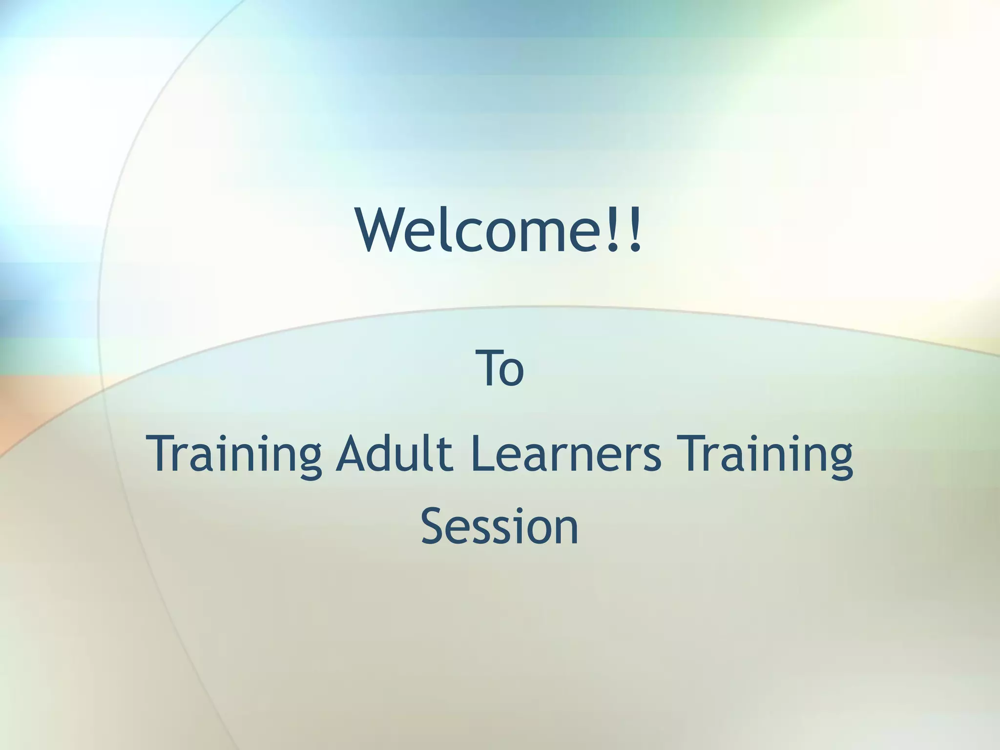 Training Adult Learners | PPT
