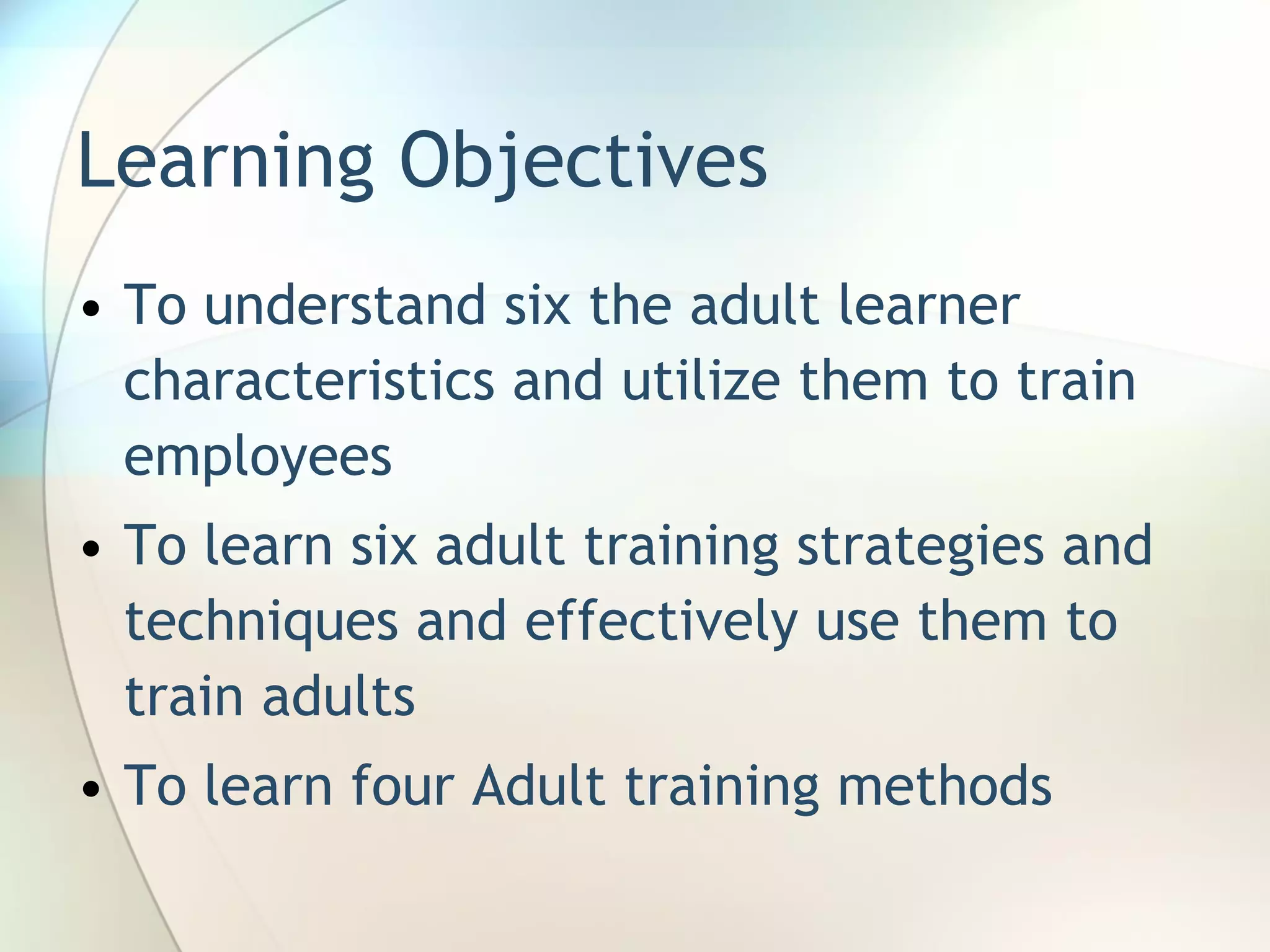 Training Adult Learners | PPT