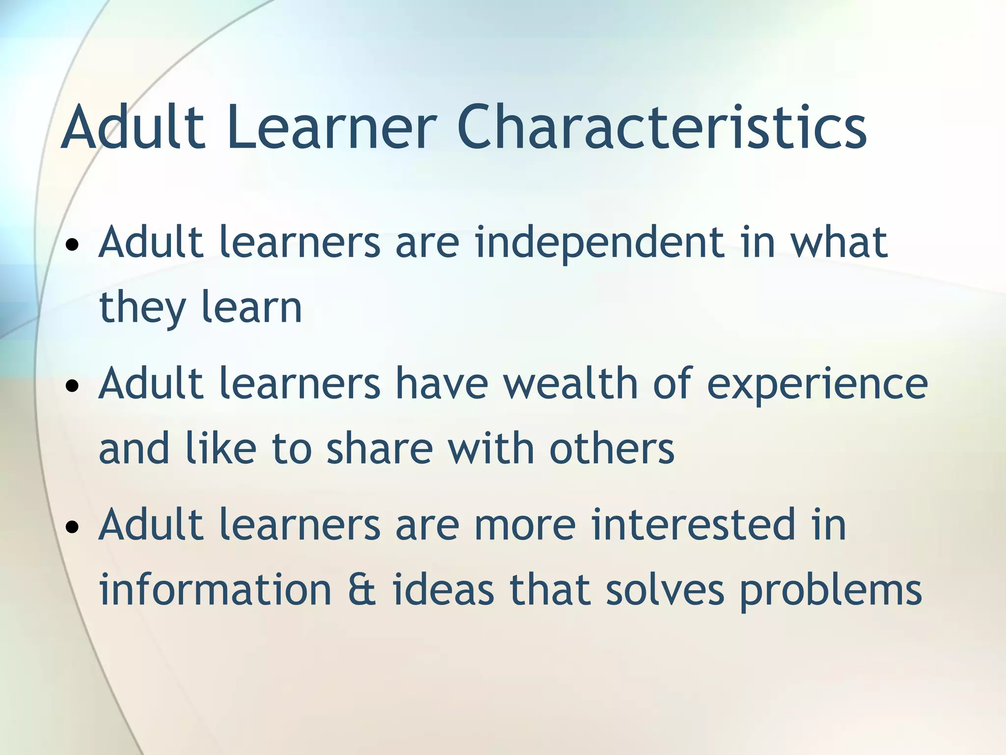 Training Adult Learners | PPT
