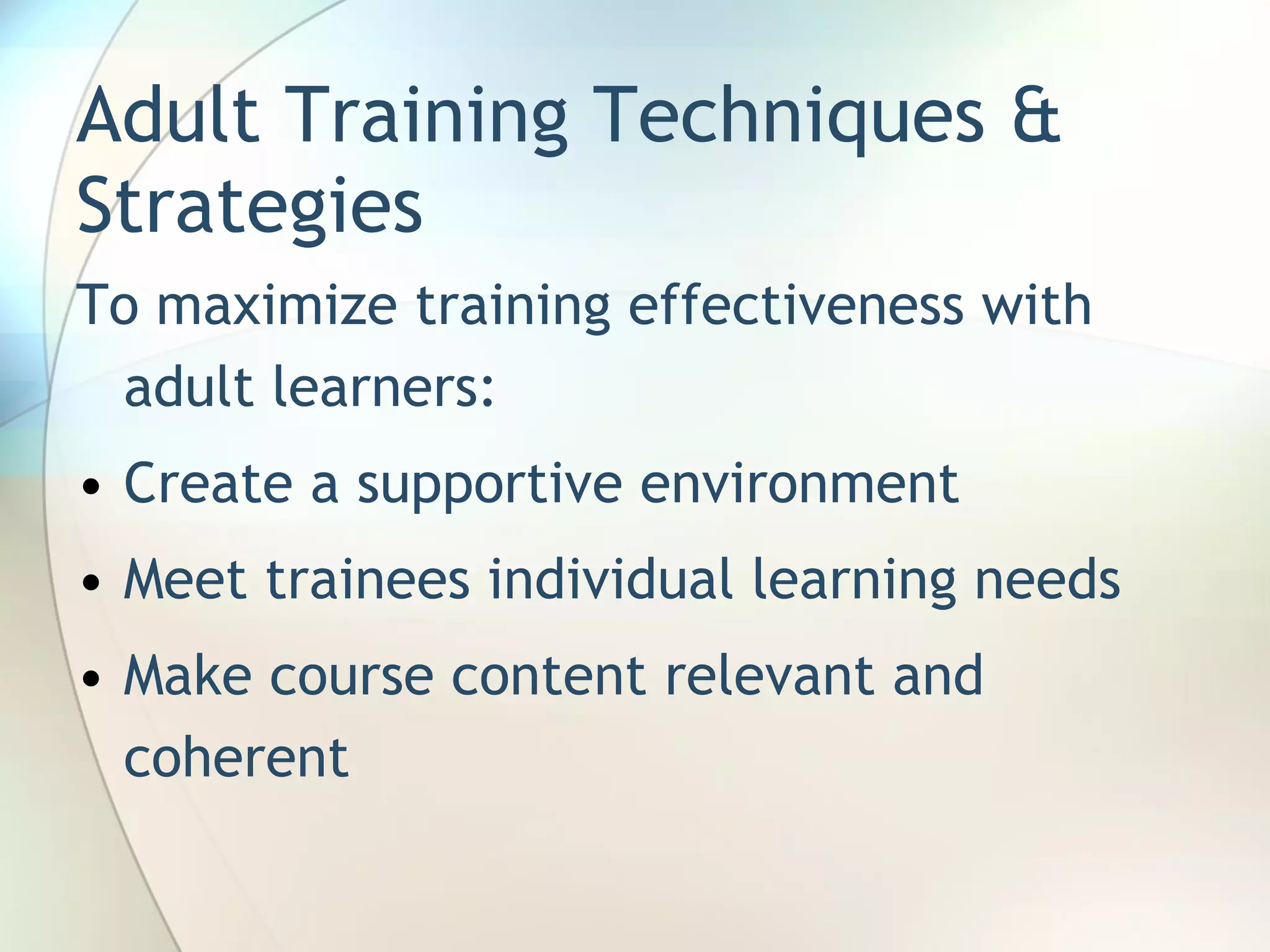 Training Adult Learners | PPT