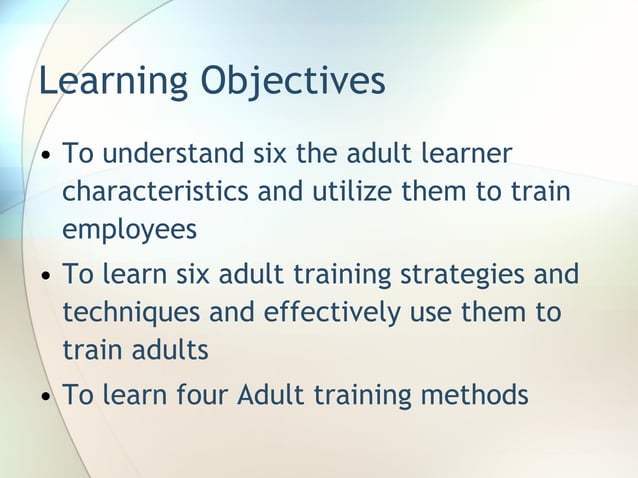 Training Adult Learners | PPT