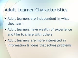 Training Adult Learners | PPT