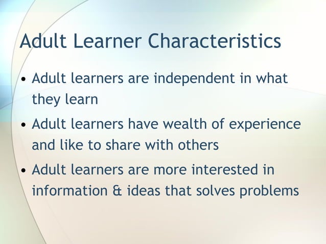 Training Adult Learners | PPT