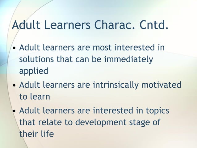 Training Adult Learners | PPT