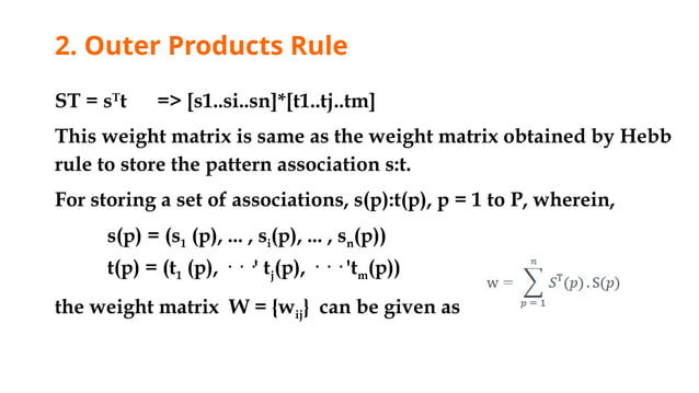 Training Algorithms for Pattern Association.pptx