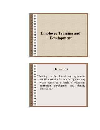 Training and development | PDF