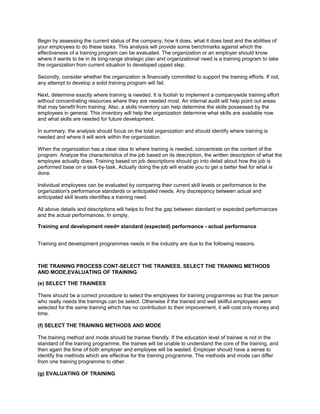 Training and development | PDF