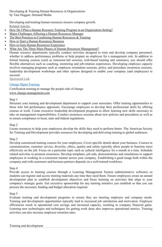 Training and development | DOCX | Human Resources | Business