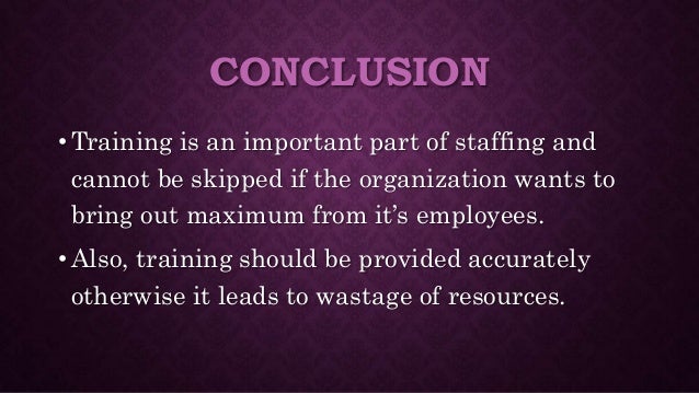 Training and development