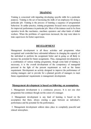 Training and development | DOCX