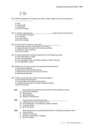 Training and development | PDF