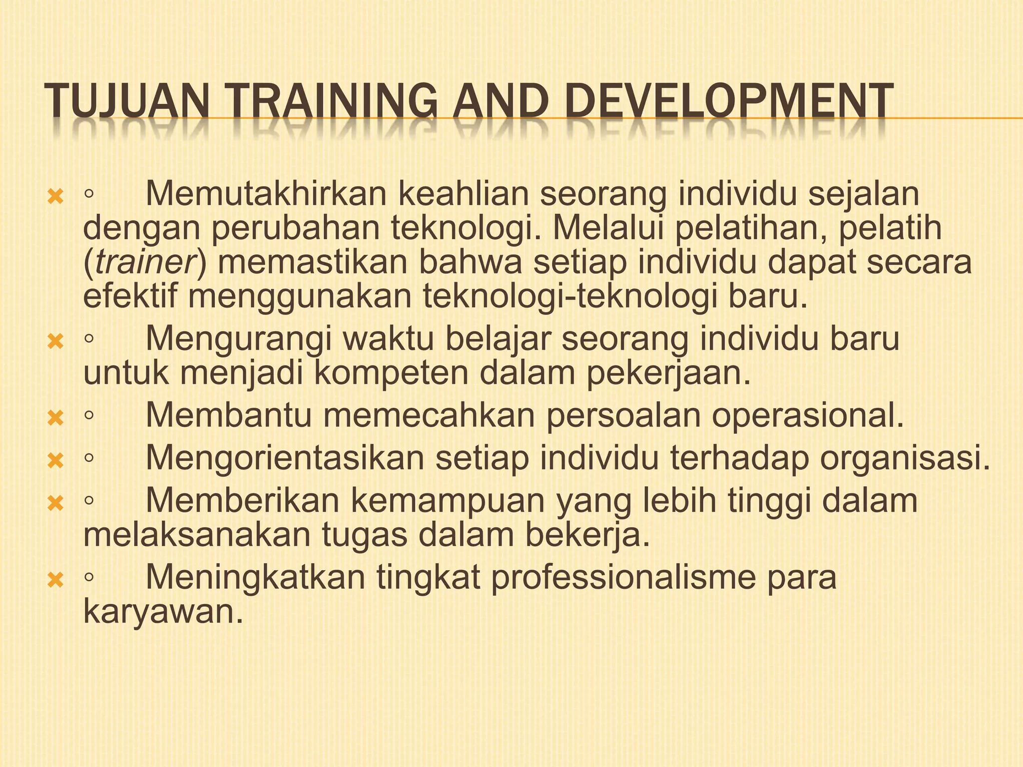 Training and Development | PPTX