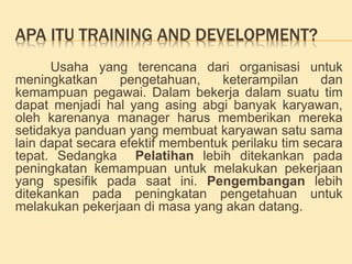 Training and Development | PPTX