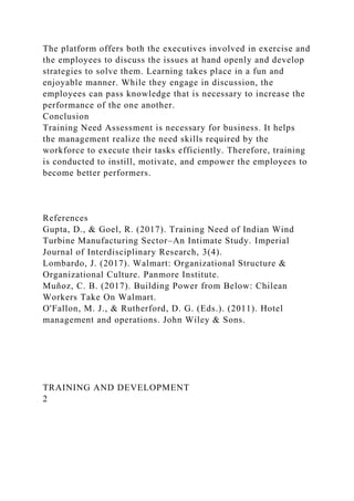 TRAINING AND DEVELOPMENT .docx