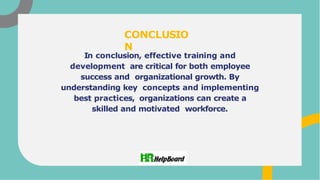 Training and Development in Human Resource Management | PPTX