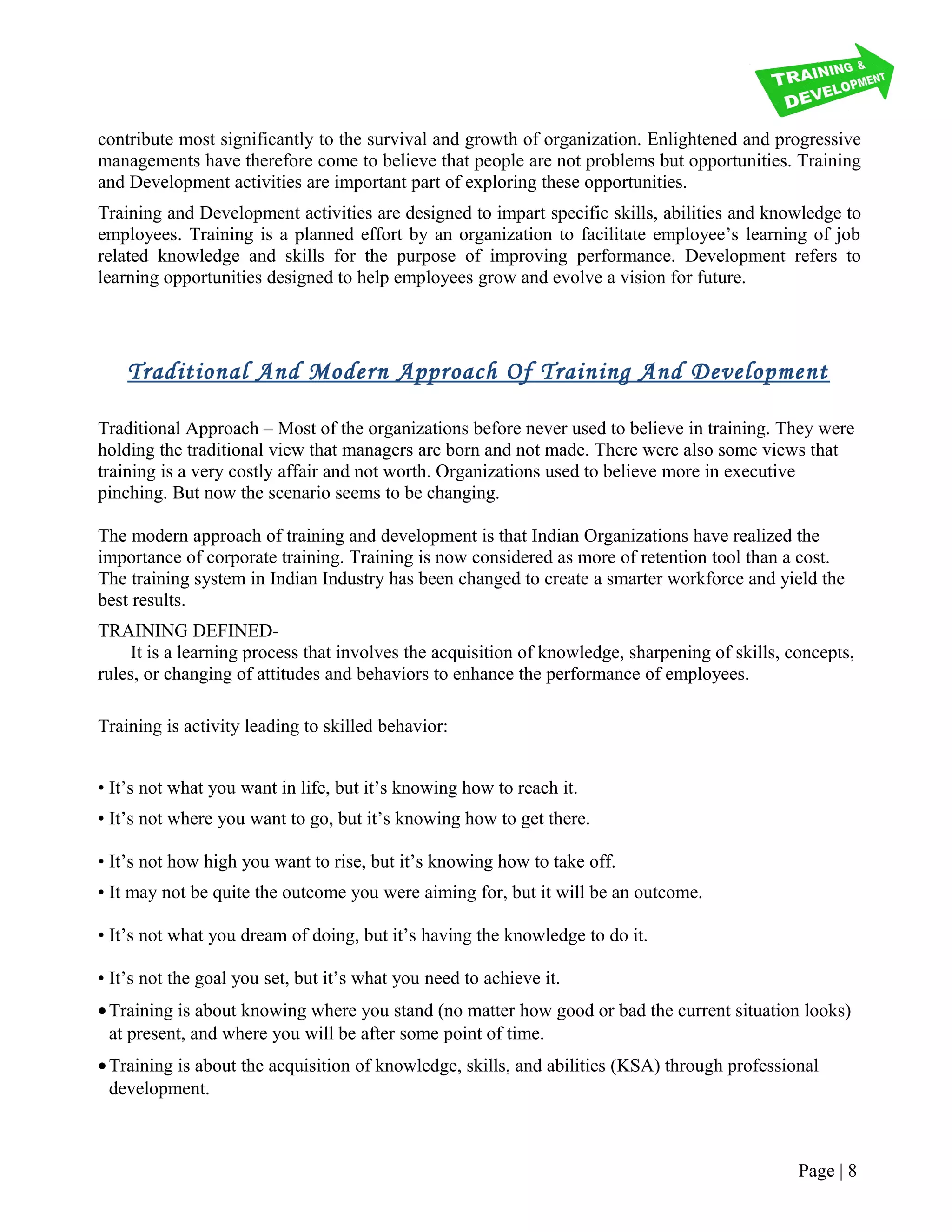 Training And Development | DOC | Human Resources | Business