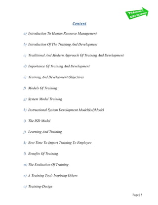 Training And Development | DOC | Human Resources | Business