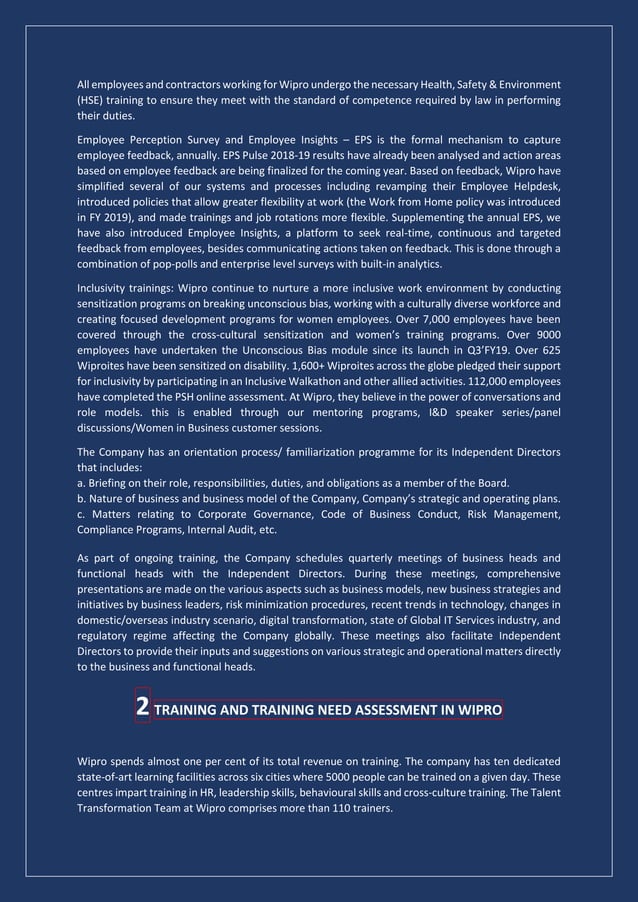 Training and Performance Apprisal in Wipro | PDF