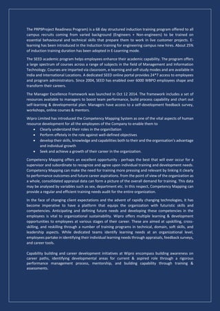 Training and Performance Apprisal in Wipro | PDF