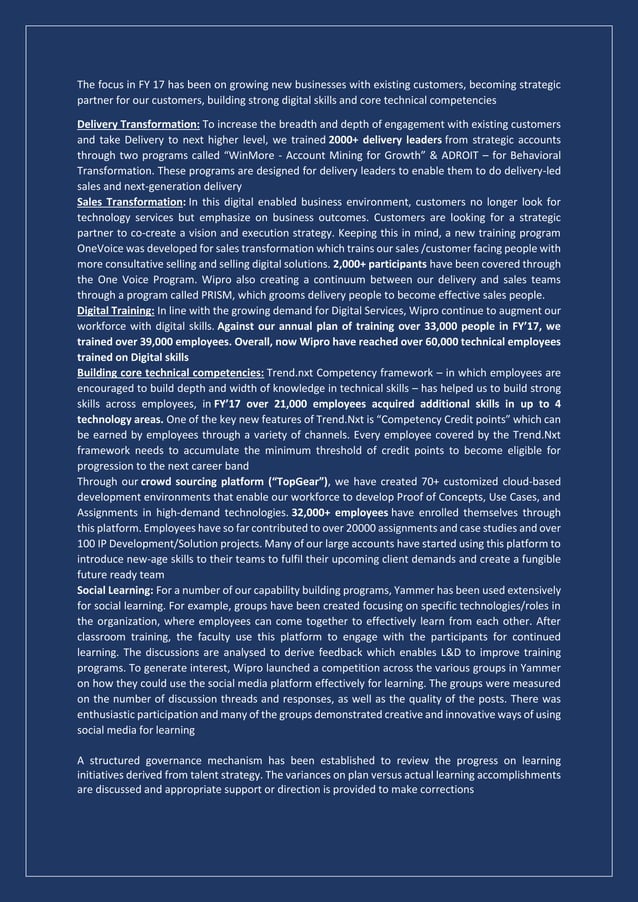 Training and Performance Apprisal in Wipro | PDF