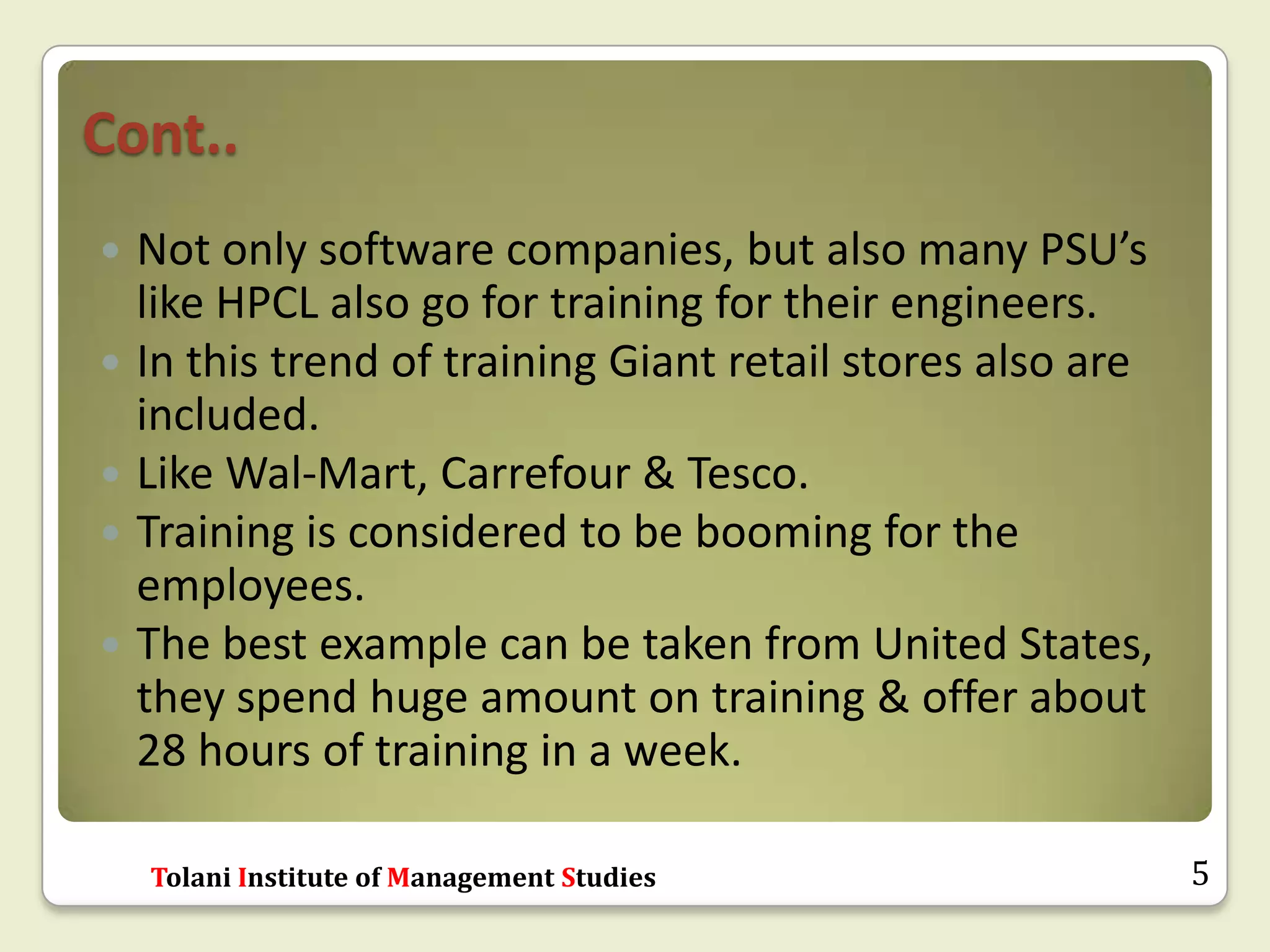 Training and Development at TESCO | PPTX