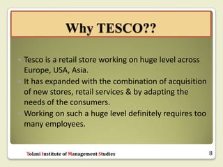 Training and Development at TESCO | PPTX