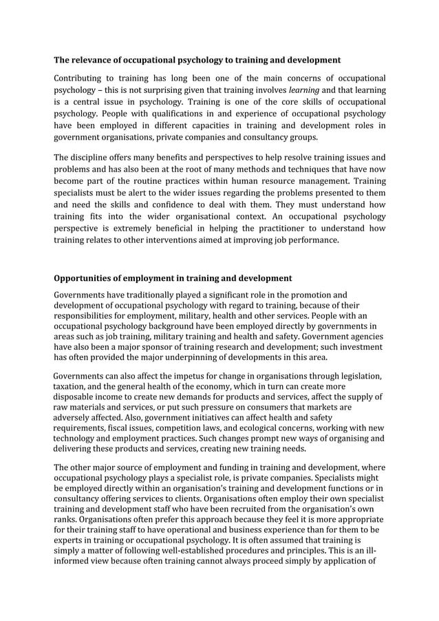 Training and development introduction and overview trf | PDF