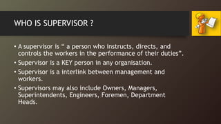 Training and development of supervisor | PPTX