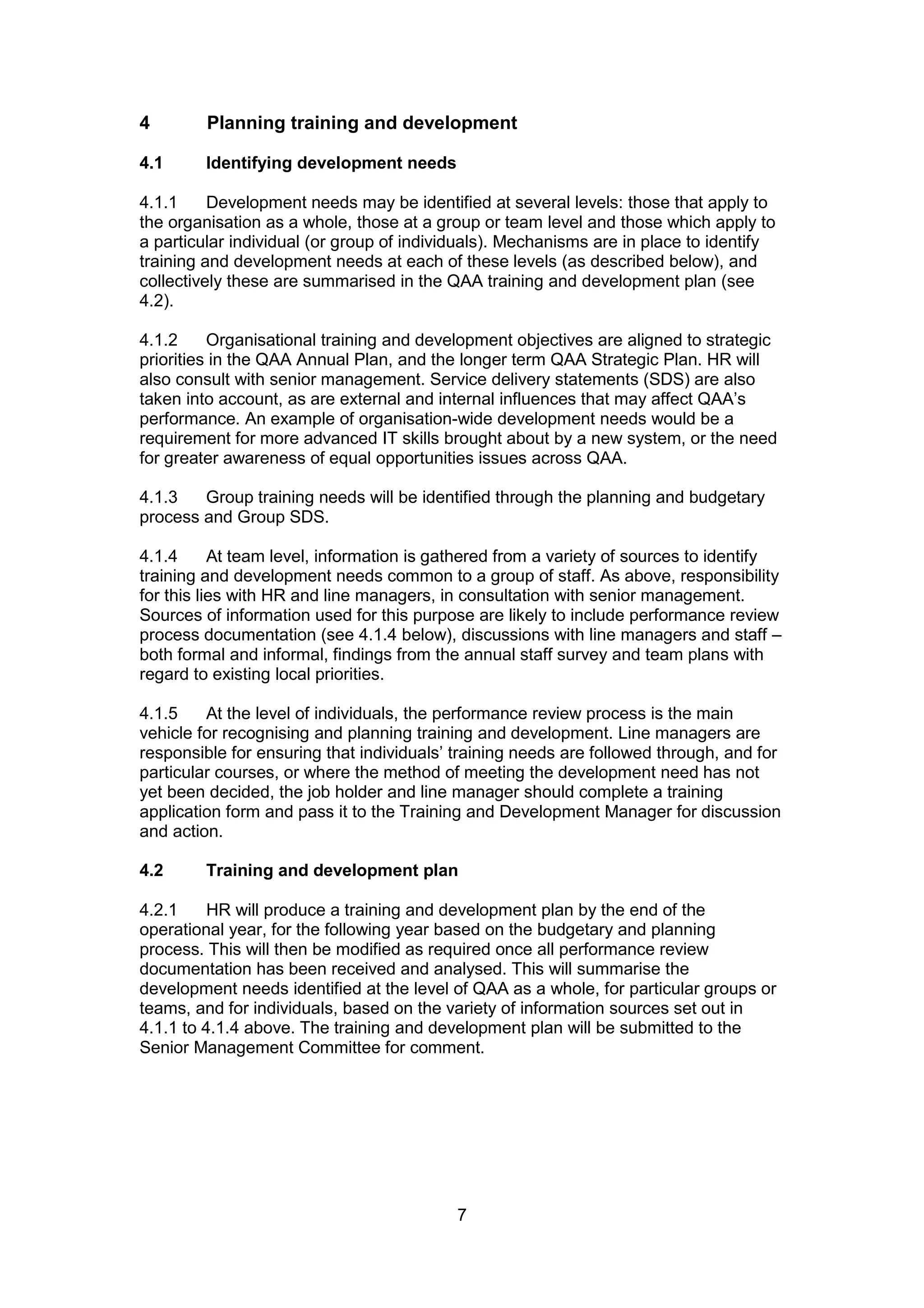 Training and development policy | PDF