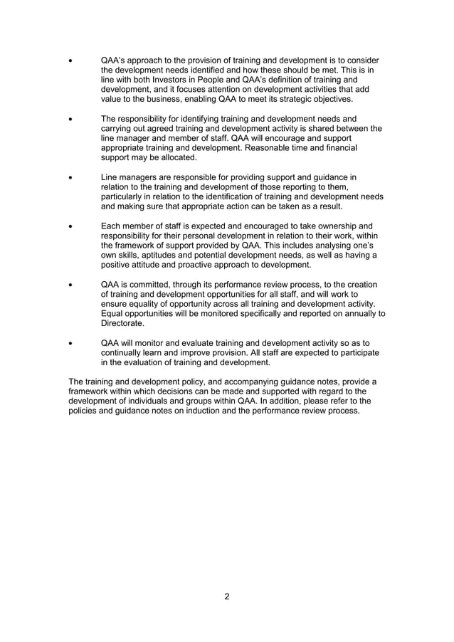 Training and development policy | PDF