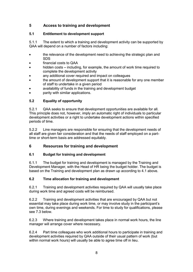 Training and development policy | PDF