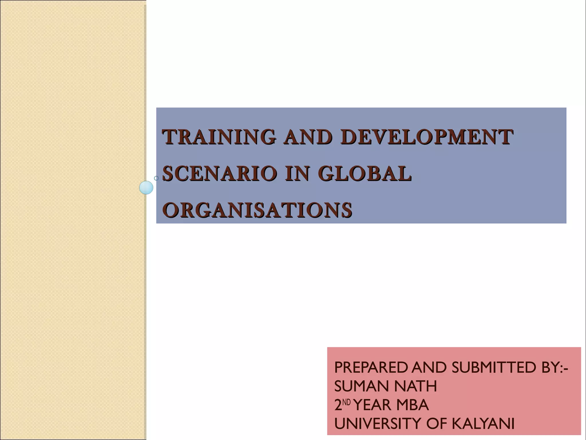 Training And Development Practices In Global Organisations | PPT