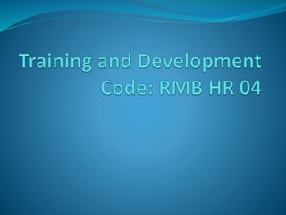 Training and development unit 1 | PPTX