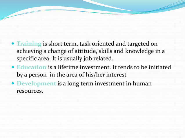 Training and development unit 1 | PPTX | Vocational Training | Careers