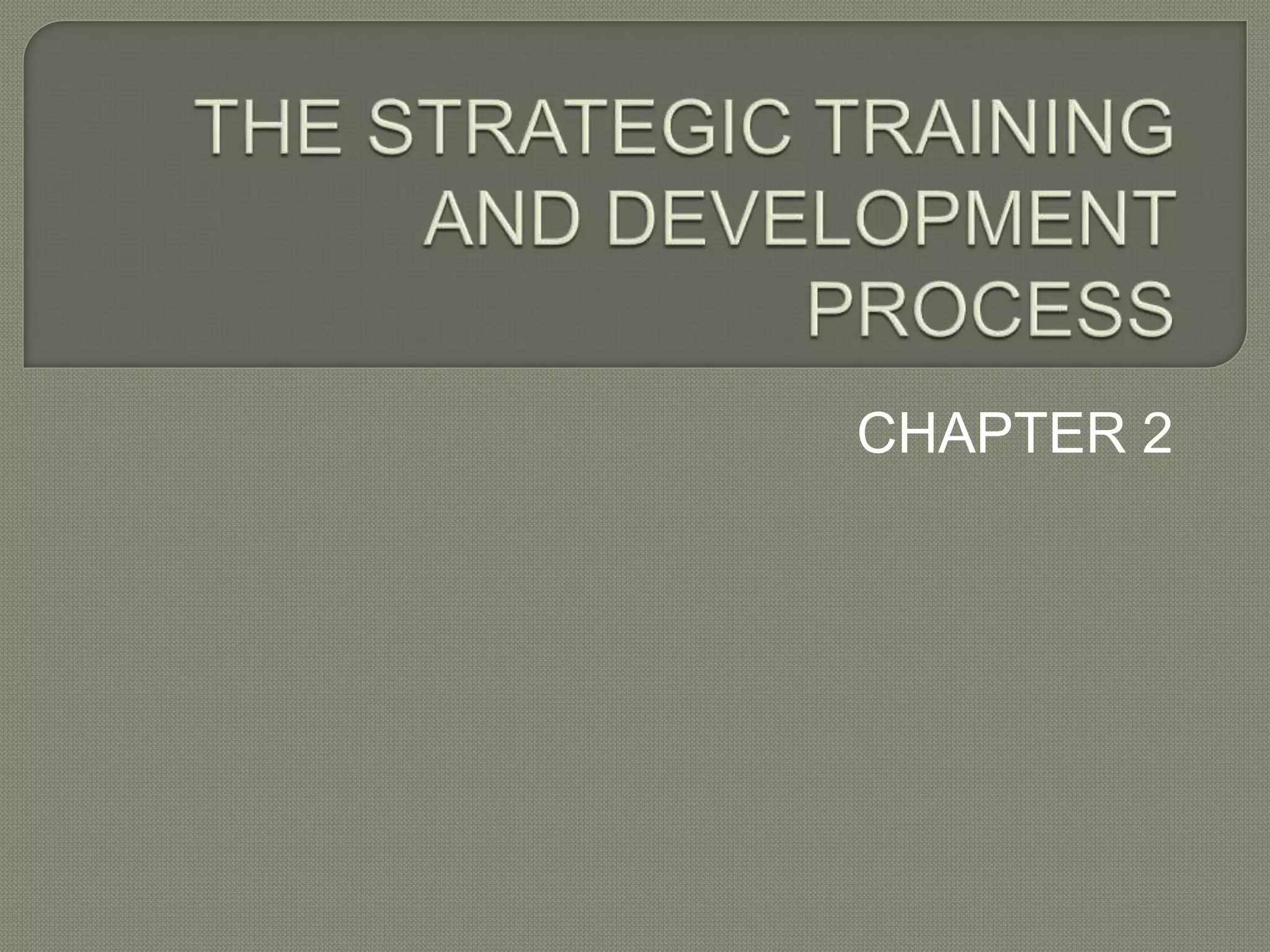 THE STRATEGIC TRAINING AND DEVELOPMENT PROCESS | PPTX