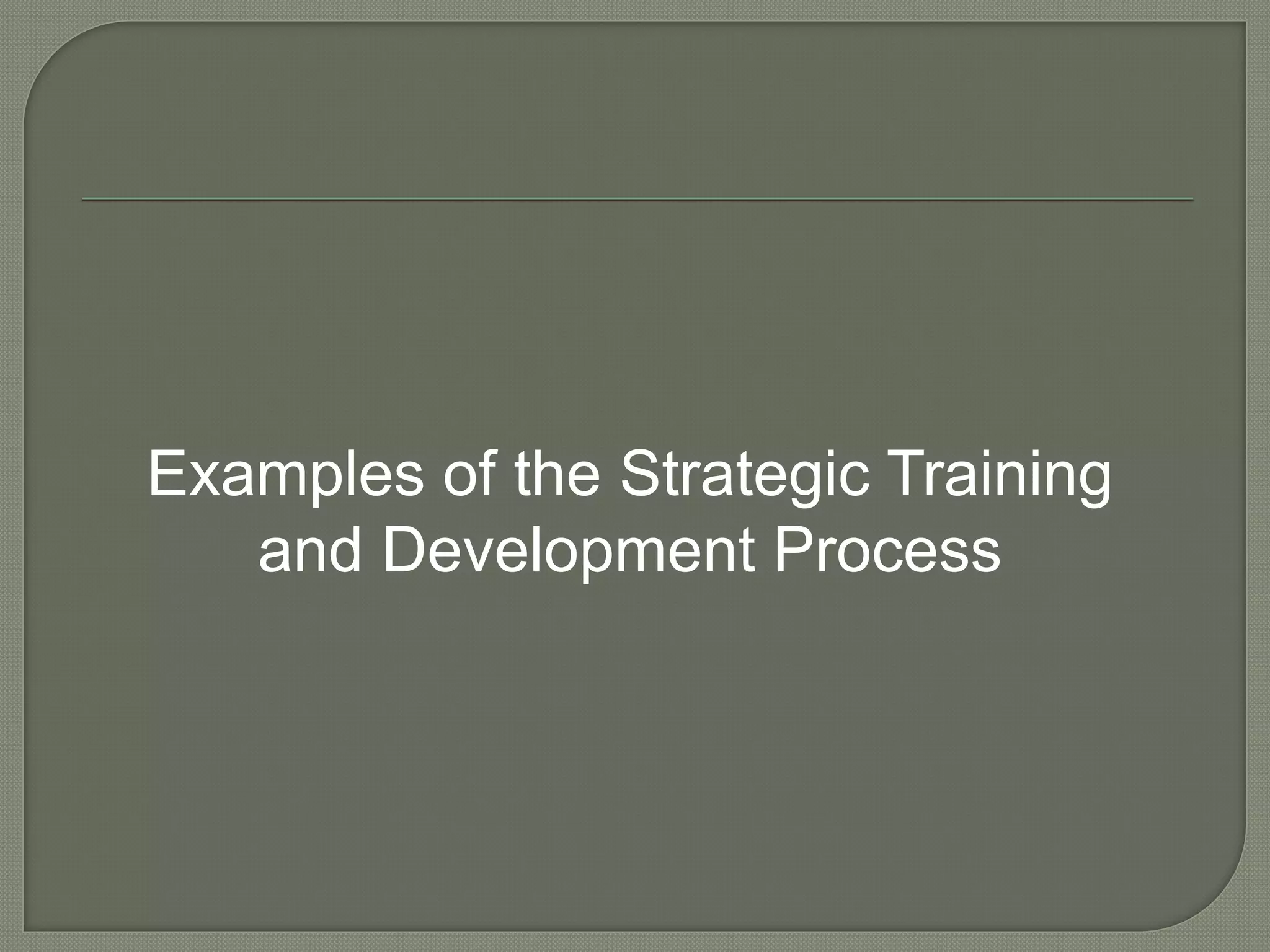 THE STRATEGIC TRAINING AND DEVELOPMENT PROCESS | PPTX