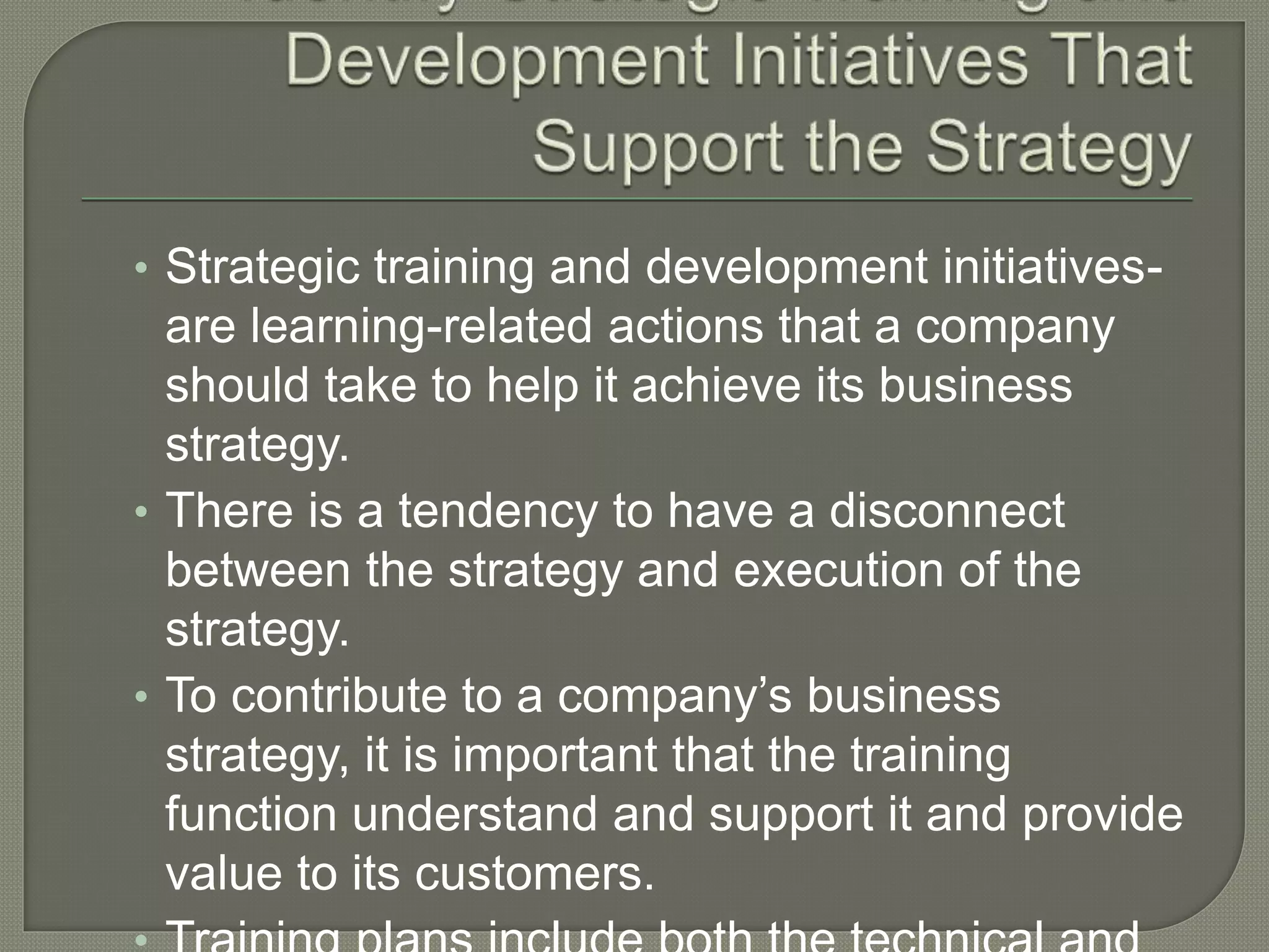 THE STRATEGIC TRAINING AND DEVELOPMENT PROCESS | PPTX