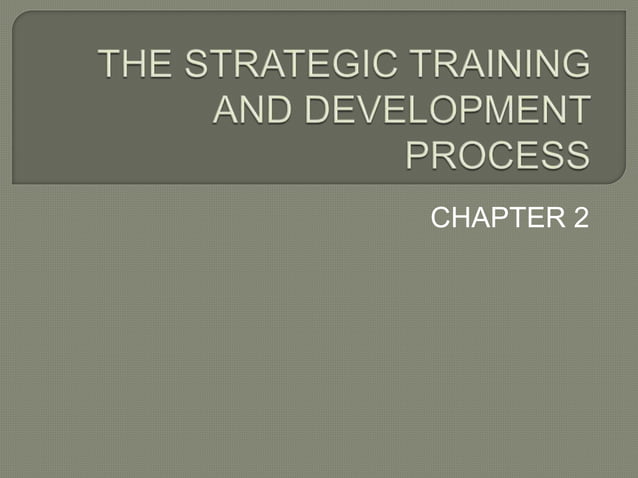 THE STRATEGIC TRAINING AND DEVELOPMENT PROCESS | PPTX | Business ...